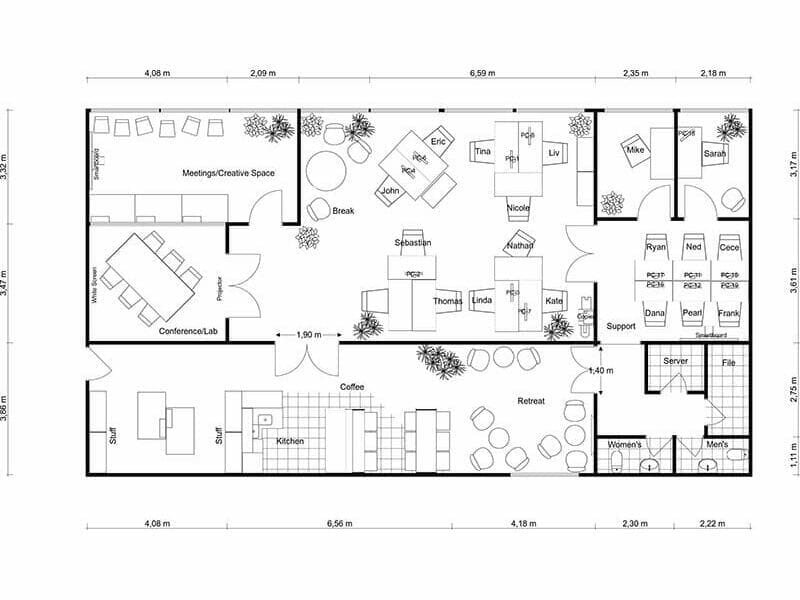 Lite Kontorbygg Plantegning Eksempler